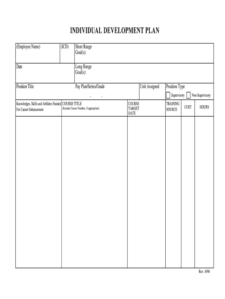 Fillable Online oma od nih INDIVIDUAL DEVELOPMENT PLAN - omaodnihgov ...