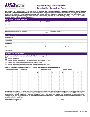 Fillable Online Contribution Correction Form Fax Email Print - pdfFiller
