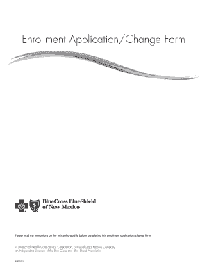 Fillable Online Enrollment bApplicationbChange Form - Blue Cross and Blue Shield bb Fax Email ...