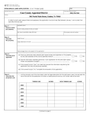 Fillable Online 50-b167b Open-Space Land Application - 1-d-1 Timber ...