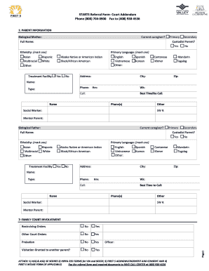 Fillable Online STARTS Referral Form Court Addendum Phone (800) 7040900 Fax to (408) 9384536 ...