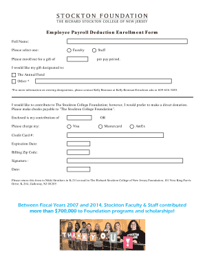 Fillable Online Employee Payroll Deduction Enrollment Form Fax Email ...