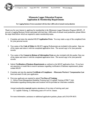 Fillable Online mlep Minnesota Logger Education Program - mlep Fax ...