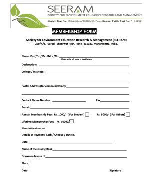 Fillable Online seeram Society for Environment Education Research ...