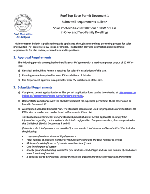 Fillable Online Roof Top Solar Permit Document 1 Fax Email Print ...