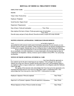 Fillable Online REFUSAL OF MEDICAL TREATMENT FROM - Athens ...