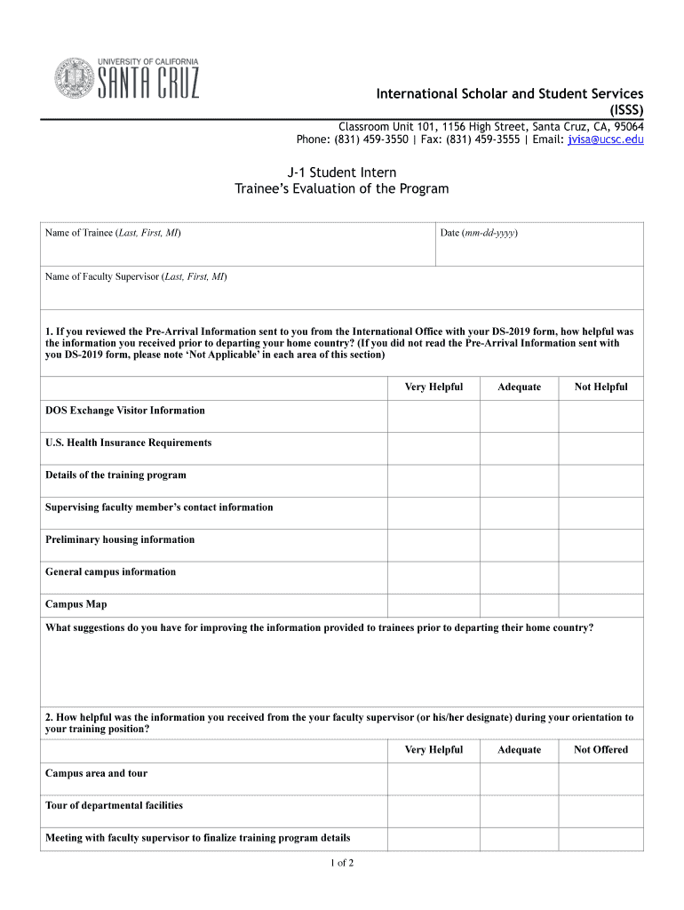Fillable Online ieo ucsc ISSS - University of California Santa Cruz Fax Email Print - pdfFiller