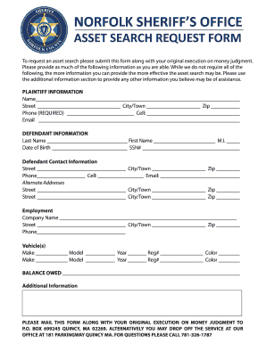 Fillable Online Asset Search Request FORM Fax Email Print - pdfFiller