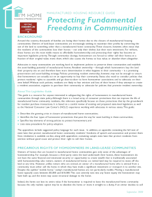 Fillable Online MANUFACTURED HOUSING RESOURCE GUIDE Protecting ...