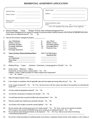 Fillable Online RESIDENTIAL APARTMENT APPLICATION - jplushcom Fax Email ...