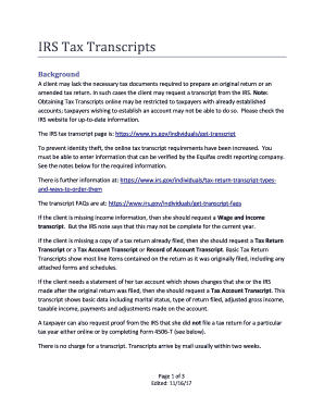 Irs Transcript - Fill Online, Printable, Fillable, Blank | pdfFiller