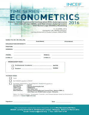 Fillable Online inceif TSW-Apr2016 registration form Fax Email Print ...