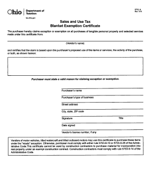 Fillable Online nwwsd Blanket Exemption Certificate - Bowling Green ...