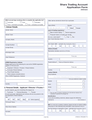 Fillable Online Core Sharetrading Application Formpdf Fax Email Print ...