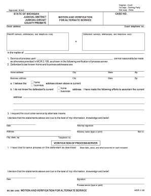 Fillable Online Original - Court 1st copy - Serving Party Approved SCAO ...