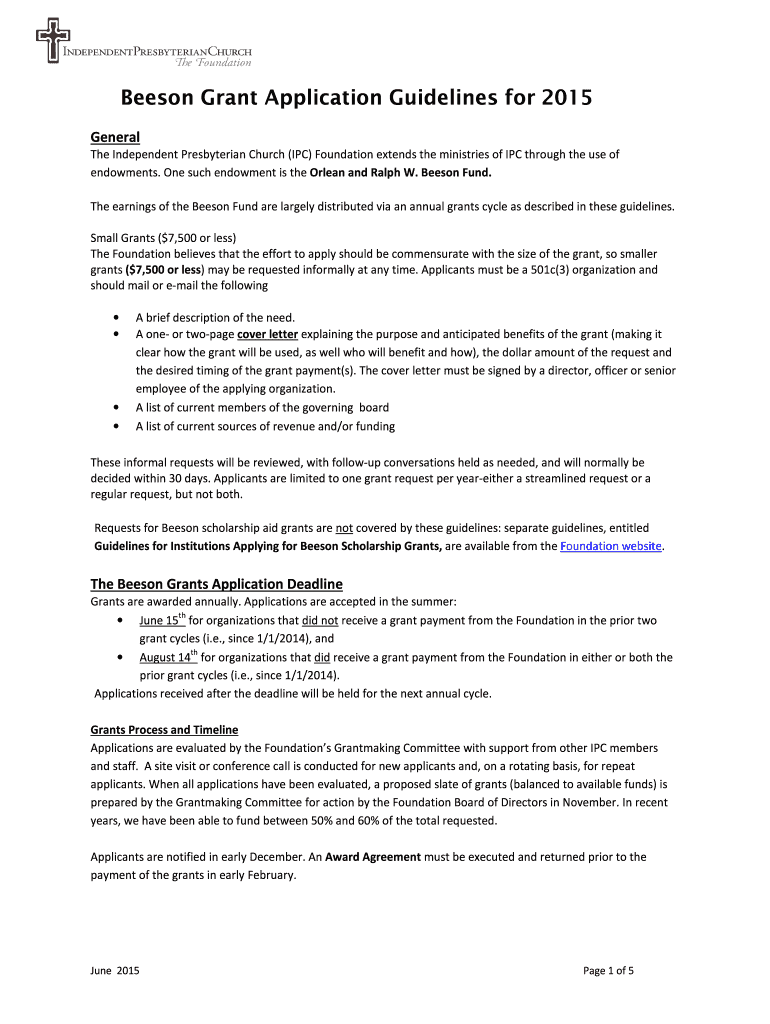 Fillable Online ipc-usa IPCF Grant Guidelines 2015 - Independent ...