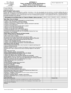 Fillable Online Permit Application Checklist Detached Housing Form No ...