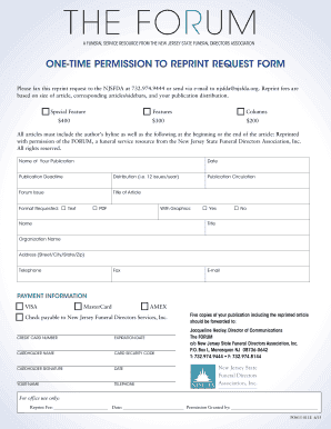 Fillable Online ONE-TIME PERMISSION TO REPRINT REQUEST FORM Fax Email ...