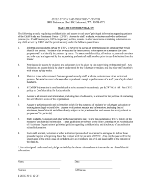 Fillable Online Oath of Confidentialitydoc Fax Email Print - pdfFiller