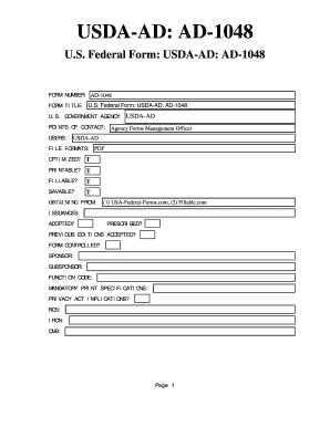 Fillable Online AD-1048 US Federal Form Fax Email Print - pdfFiller