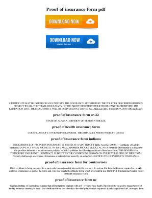 Fillable Online Proof of insurance form pdf - WordPresscom Fax Email Print - pdfFiller