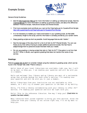 Fillable Online General Script Guidelines Fax Email Print - pdfFiller