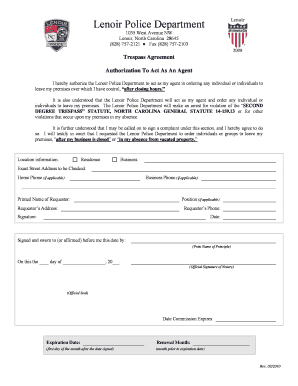 Fillable Online Trespass Agreementdoc Fax Email Print - pdfFiller