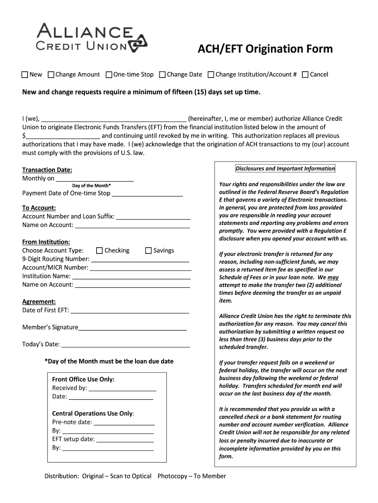 Fillable Online alliancecu Automatic Loan Payment Set-Up - Alliance Credit Union Fax Email Print ...