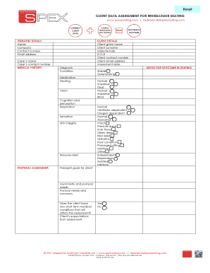 Fillable Online CLIENT DATA ASSESSMENT FOR WHEELCHAIR SEATING Fax Email ...