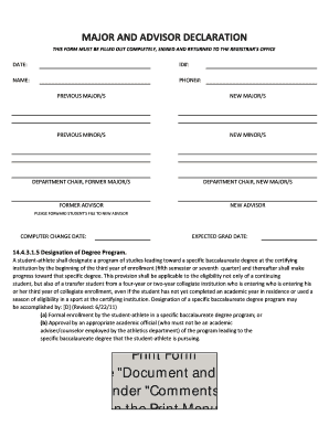 Fillable Online Degree Declaration Form - ATHLETICSITECOM Fax Email ...