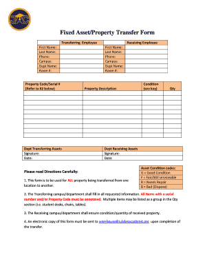 Fillable Online Fixed AssetProperty Transfer Form Fax Email Print - pdfFiller