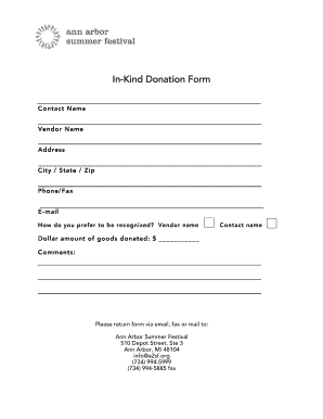 Fillable Online a2sf In-Kind Donation Form - a2sforg Fax Email Print ...