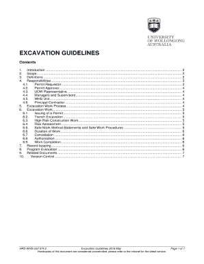 Fillable Online EXCAVATION GUIDELINES Fax Email Print - pdfFiller