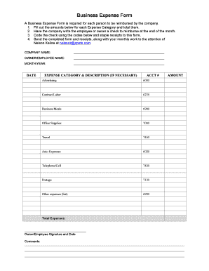 Fillable Online Business Expense Form - NGAF Fax Email Print - pdfFiller
