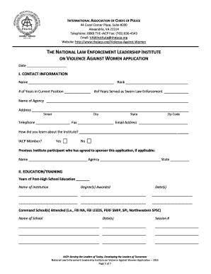 Fillable Online iacp THE REGON LAW ENFORCEMENT LEADERSHIP INSTITUTE ON ...