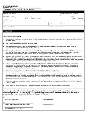 Concealed Carry Permit Application Form - Fill Online, Printable ...