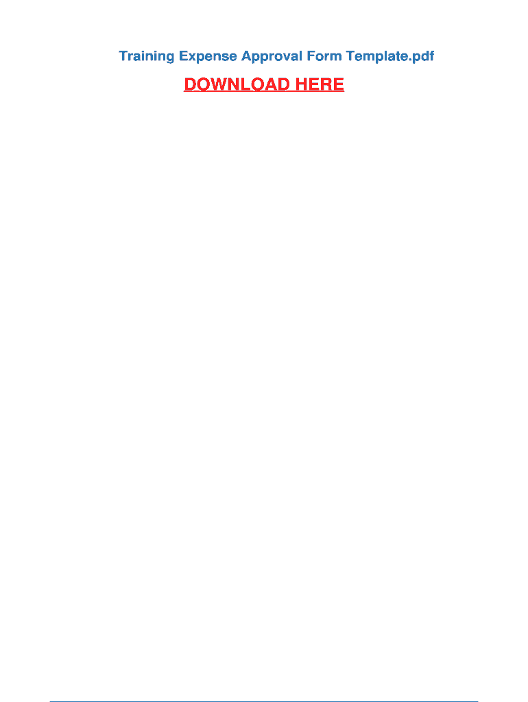 Fillable Online Training Expense Approval Form Template ...