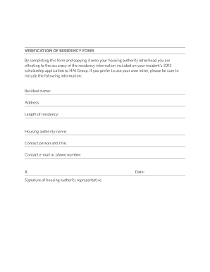 Fillable Online stpeteha VERIFICATION OF RESIDENCY FORM - stpetehaorg ...