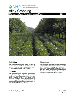 Fillable Online prod nrcs usda Alley Cropping - USDA - prod nrcs usda ...