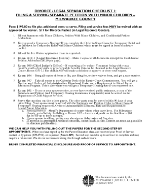 Fillable Online DIVORCE / LEGAL SEPARATION CHECKLIST 1: Fax Email Print ...