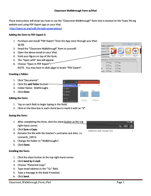 Fillable Online res rcs k12 tn Classroom Walkthrough Form wiPad ...