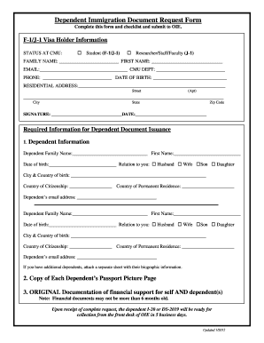 Fillable Online cmu Family Member Visa Information and Request Form Fax ...