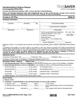 Fillable Online Texa$aver 457 Plan Fax Email Print - pdfFiller