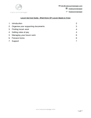 Fillable Online Locum Survival Guide - What Every GP Locum Needs to ...
