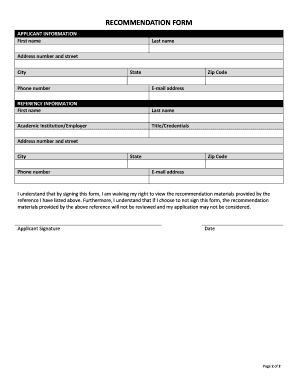 Fillable Online tsengcollege csun Recommendation Instructions MSW Recommendation Fax Email Print ...