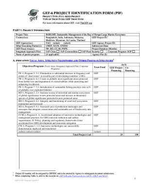 Fillable Online boblme GEF6 PROJECT IDENTIFICATION FORM (PIF) PROJECT TYPE: FULLSIZED PROJECT ...