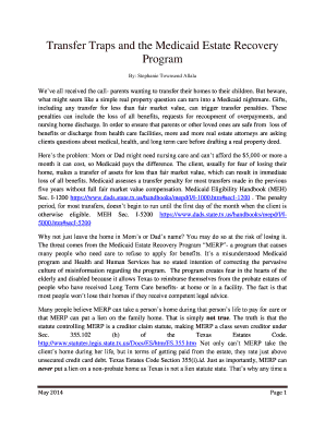 Fillable Online Transfer Traps and the Medicaid Estate Recovery Fax ...