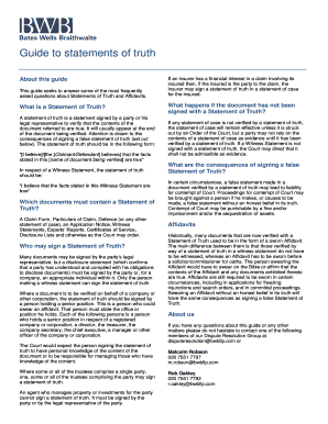 Fillable Online Guide to statements of truth Fax Email Print - pdfFiller