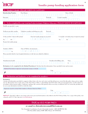 Fillable Online Insulin pump funding application form - AMSL Fax Email ...