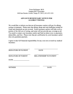 Fillable Online Advanced Beneficiary Notice Advanced Beneficiary Notice ...